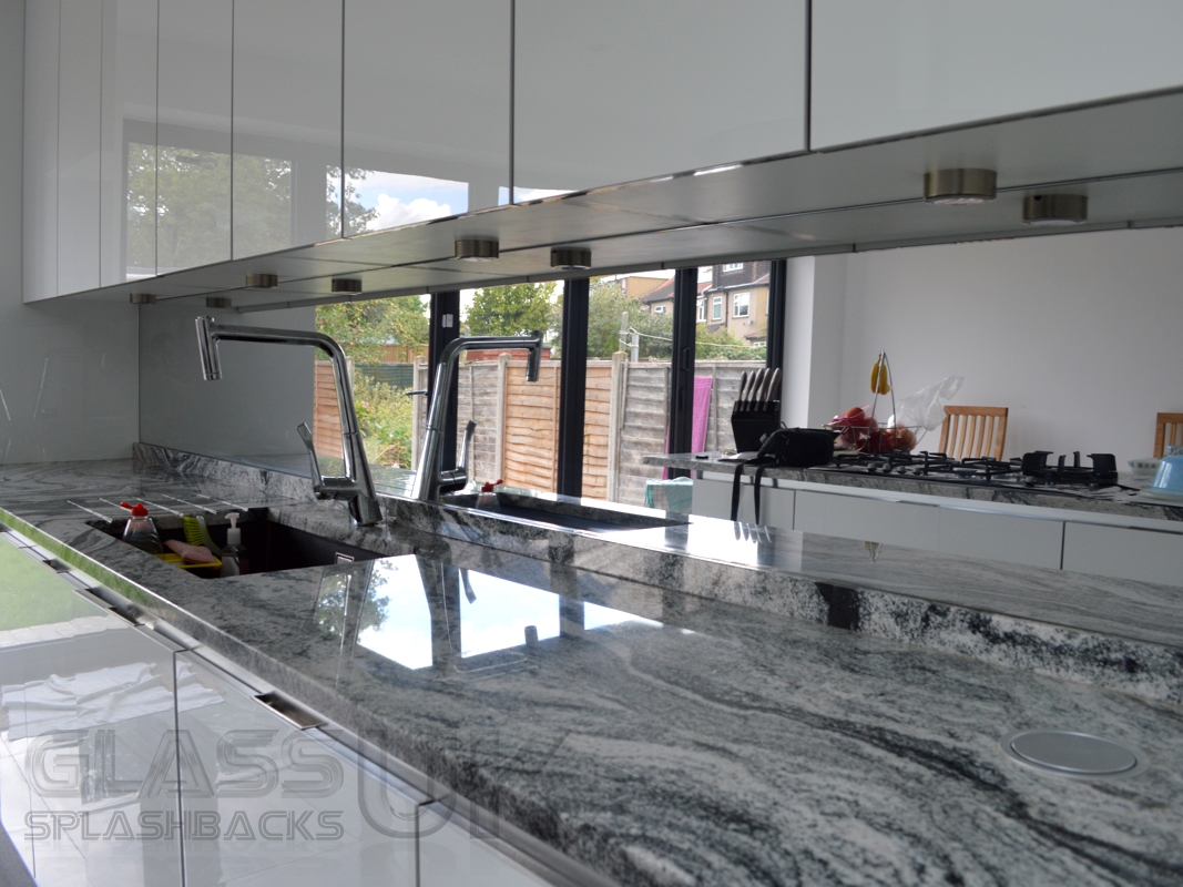 Mirrored Kitchen Splashbacks - UK Coloured Glass Splashbacks